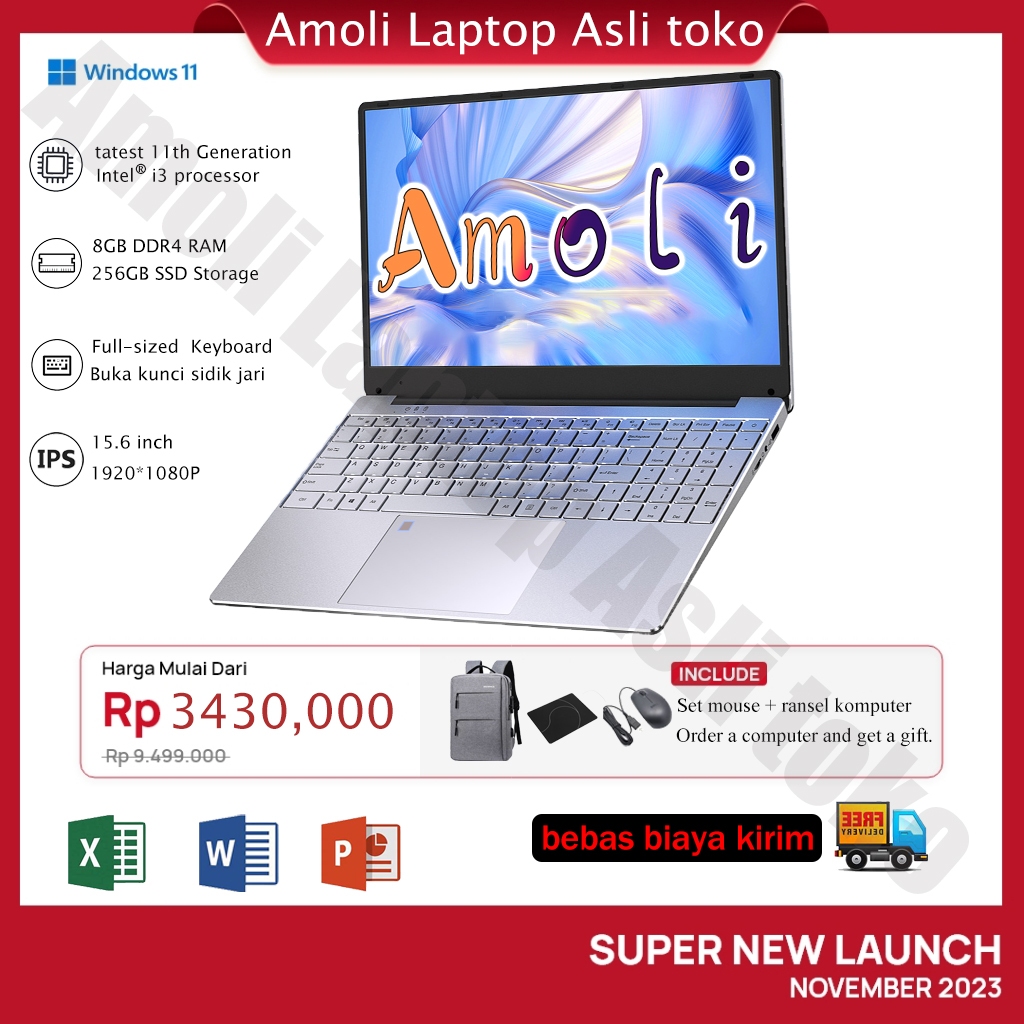 Jual [100% Asli] AMOLI 2024 Laptop 15,6'' Intel J4125 RAM 12GB+512GB ...