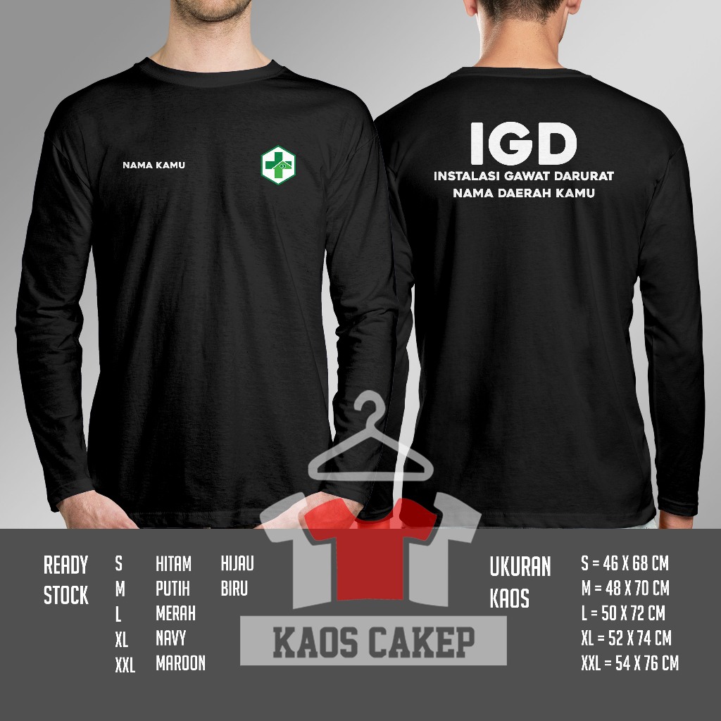 Jual Kaos IGD Instalasi Gawat Darurat Gratis Nama Kamu dan Nama Daerah ...