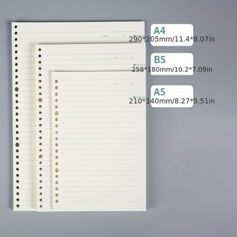 Jual Isi Binder Loose Leaf A4 B5 A5 Isi 50 Lembar Kertas Binder Bahan Book Paper Refill Kertas ...