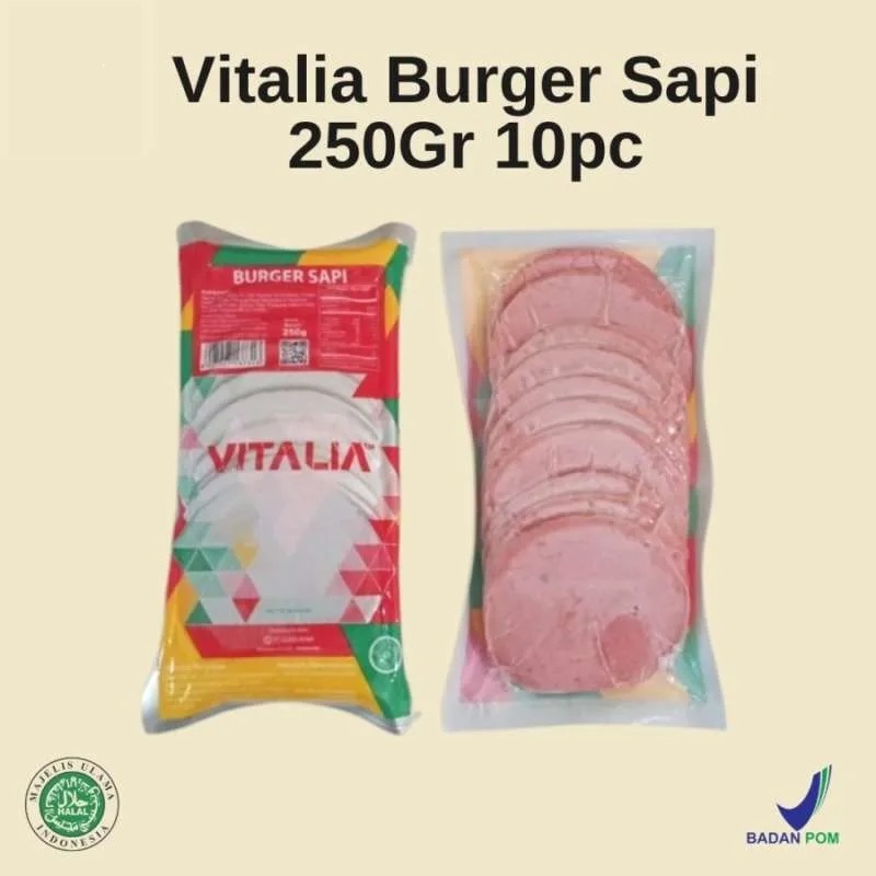 Jual Vitalia Burger Sapi Daging Ham Sapi 250g | Shopee Indonesia