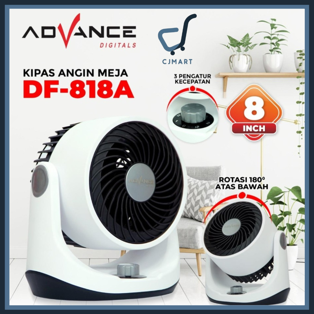 Jual Kipas Angin Mini Advance DF-818A 8 inch dengan Rotasi 180⁰ Atas ...