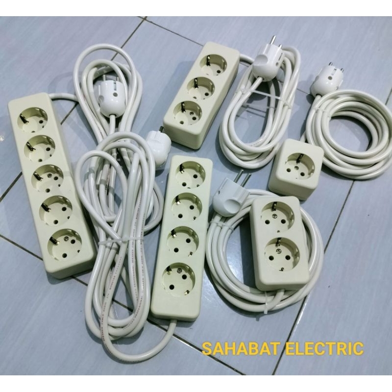 Jual Stop kontak Uticon 1 2 3 4 5 & 6 lubang +Steker +Kabel rambut 1 sampai 10 meter | Shopee ...
