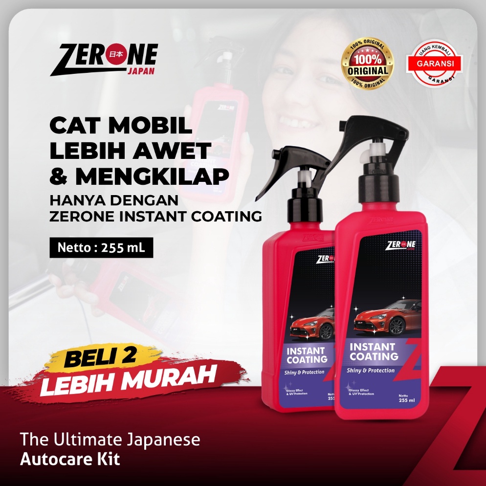 Jual KODE U63U Zerone Instant Coating Pengkilat Body Eksterior Mobil Efek Daun Talas 255 ml ...