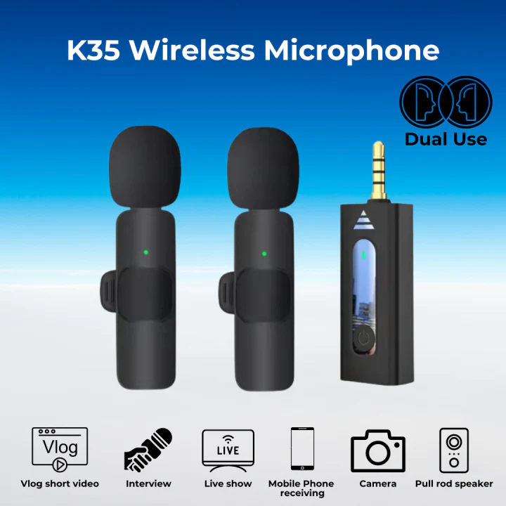 Jual CLIP ON MICROPHONE K35 MIC CLIP WIRELESS USB / MIC YOUTUBER BLUETOOTH ISI 2 MIC | Shopee ...