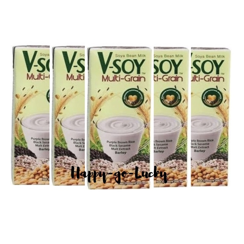 Jual V-Soy Multi Grain UHT 200 ml VSoy Susu Soya Kedelai Non Dairy Milk ...