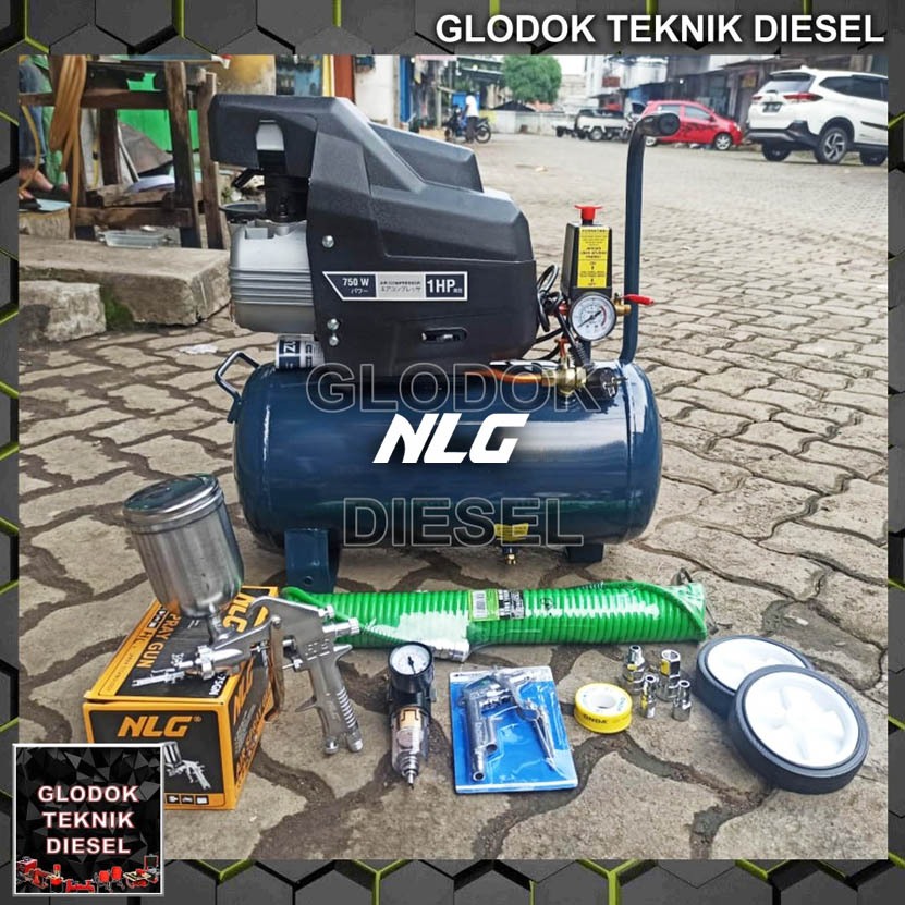 Jual Paket KOMPLIT Bengkel Cat Kompresor Angin 1 HP 24 L Liter TERBAIK ...