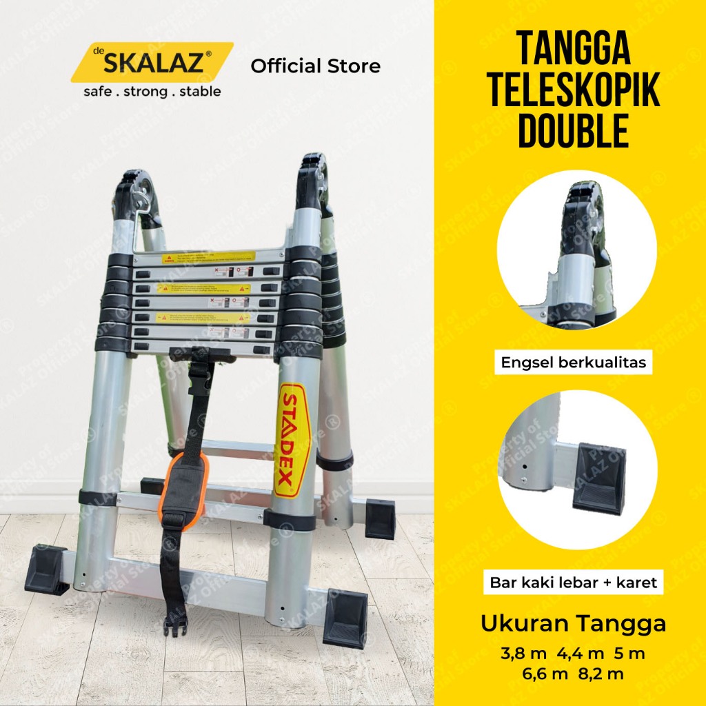 Jual Stadex Tangga Teleskopik Double Aluminium 3,8 mtr - 10 mtr | Shopee Indonesia