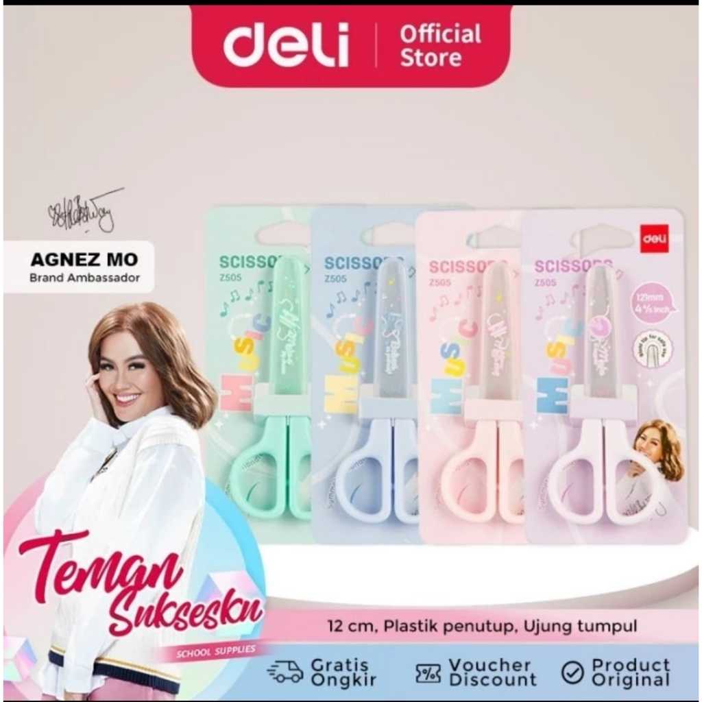 Jual gunting deli kode z 505 dengan tutup pengaman deli x agnes monica ...
