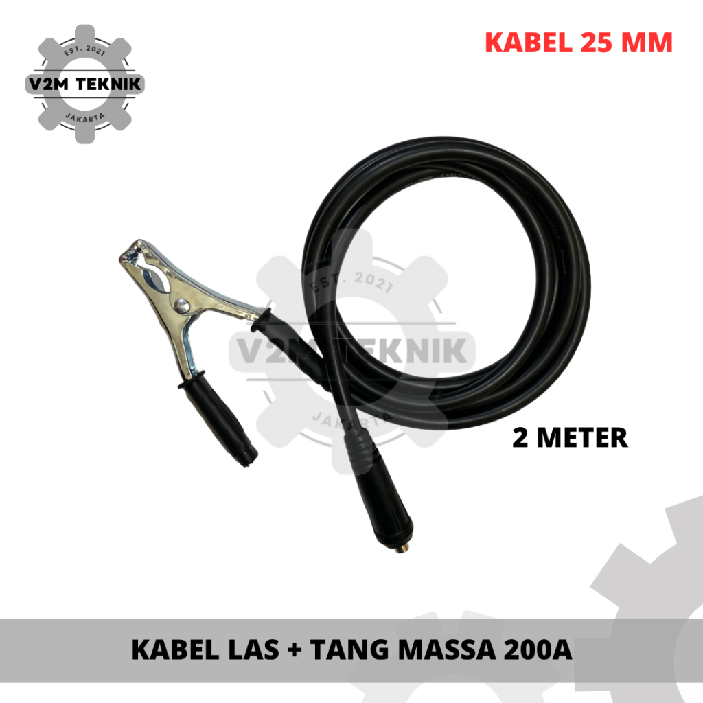 Jual Tang Masa 200A Set Kabel Hitam 2 METER / Stang Massa Set Kabel Las ...