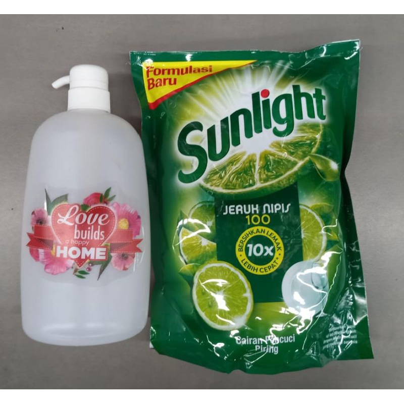 Jual Sunlight pencuci piring jeruk nipis *1500mL GRATIS BOTOL PUMP ...