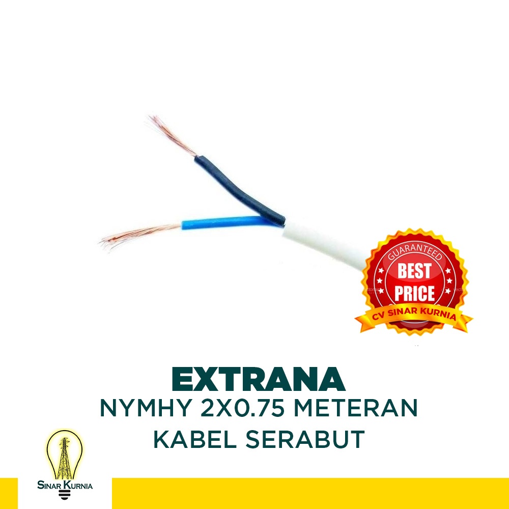 Jual Kabel Listrik NYMHY 2x0,75 2x0,75mm METERAN | EXTRANA Kabel Serabut Original Asli | Shopee ...