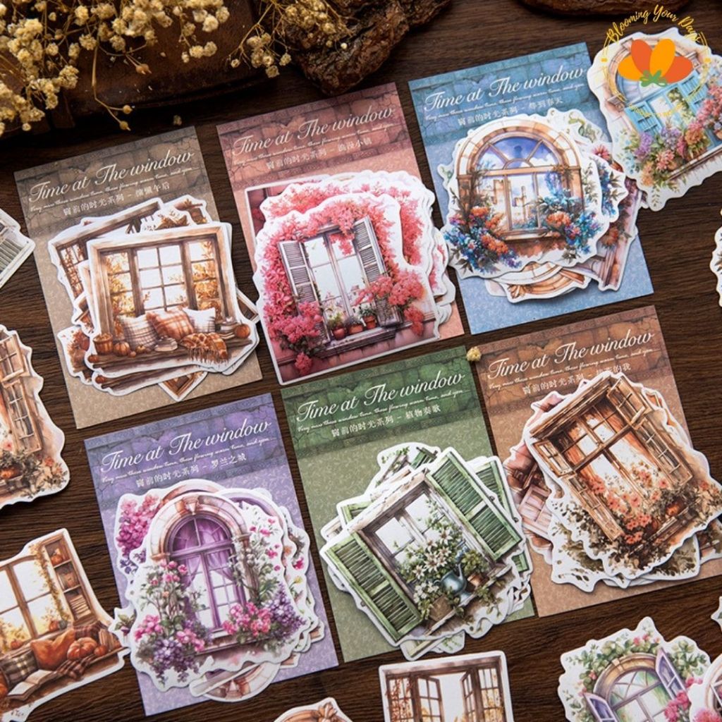 Jual 10pcs stiker aesthetic nature floral sticker set retro vintage ...