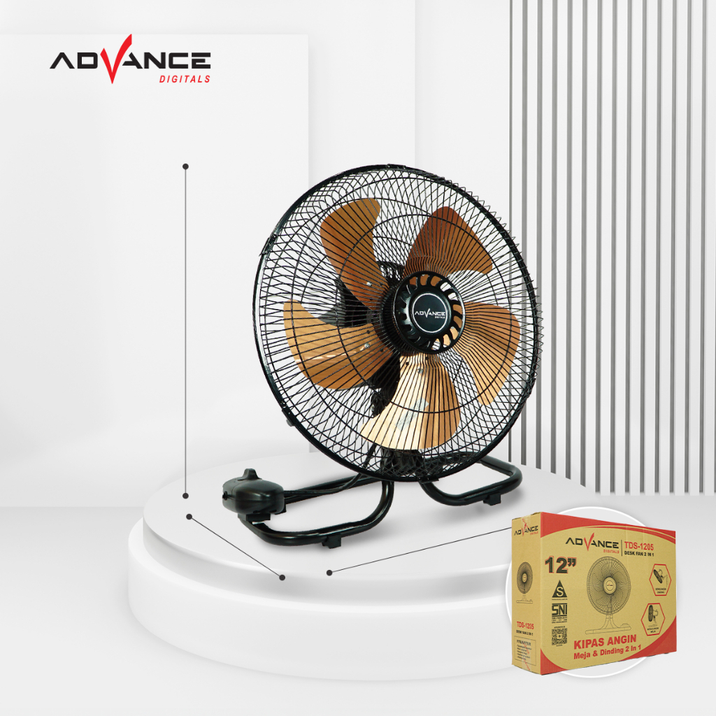 Jual Advance TDS-1205 Kipas Angin Meja dan Dinding 2IN1 12 inch Kipas ...
