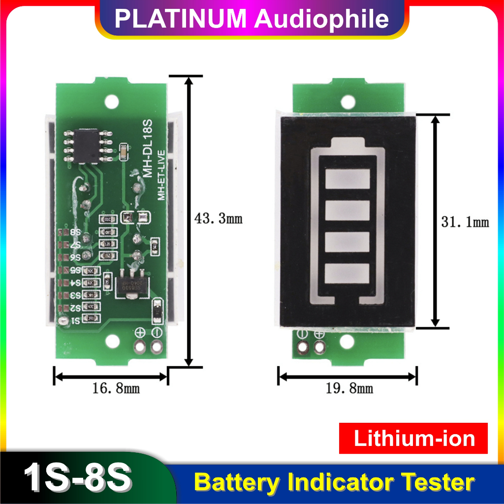 Jual Baterai Kapasitas Tester 1S-8S Modul Batre Lithium 18650 Indikator ...