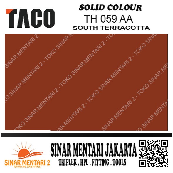 Jual TACO HPL SOLID COLOUR TH 059 AA SOUTH TERRACOTHA | Shopee Indonesia