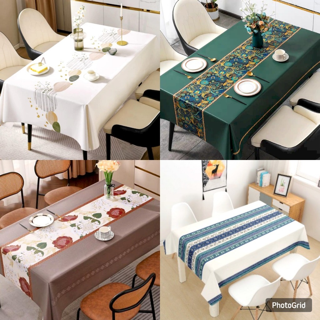 Jual Taplak Meja Makan Premium PVC Tablecloth Aesthetic Elegant ...