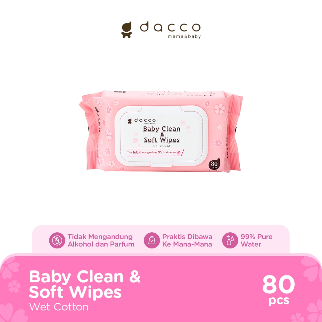 Jual Dacco Baby Clean And Soft Wipes Isi 80Pcs | Shopee Indonesia