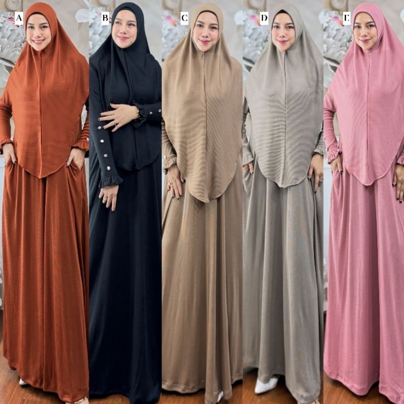 Jual Hamida Series Dress Knit Syari by Dzhira Zhira (PO 9 Juli) | Shopee Indonesia