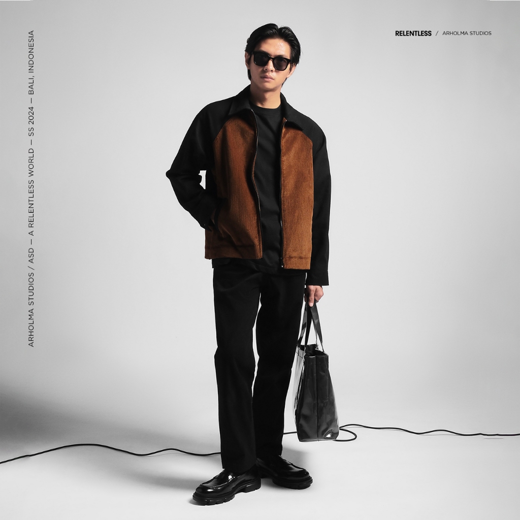 Jual Arholma Studios - Corduroy Zip Jacket 'Maverick' Brown Black ...