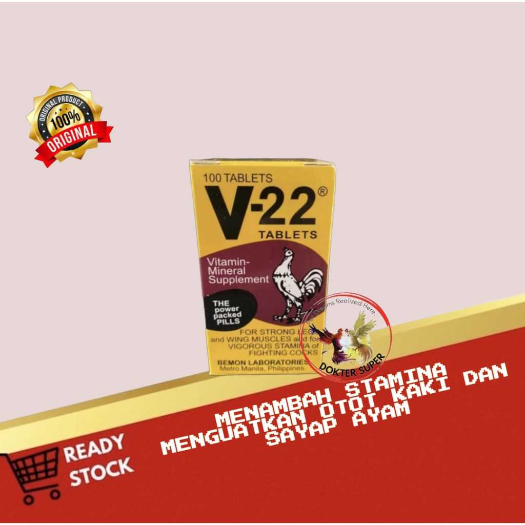 Jual V22, vitamin Mineral Supplement Ayam isi 100 tablet. | Shopee ...