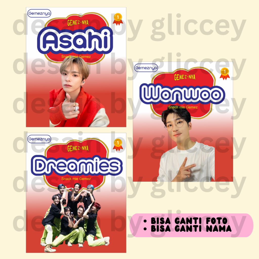 Jual stiker snack mie gemez kpop custom freebies konser kpop anime ...