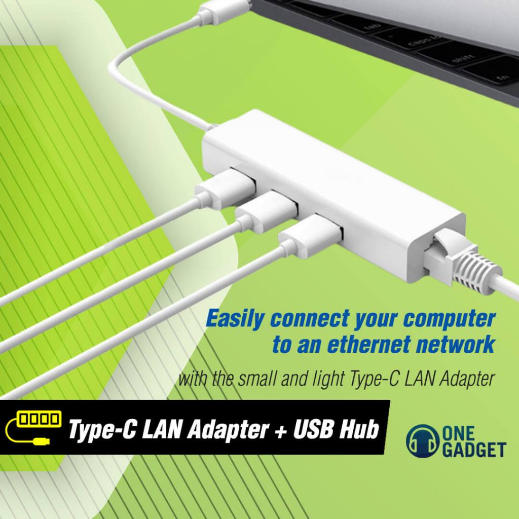 Jual Adapter Cable Type C to LAN RJ45 Fast Ethernet Converter with 3 ...