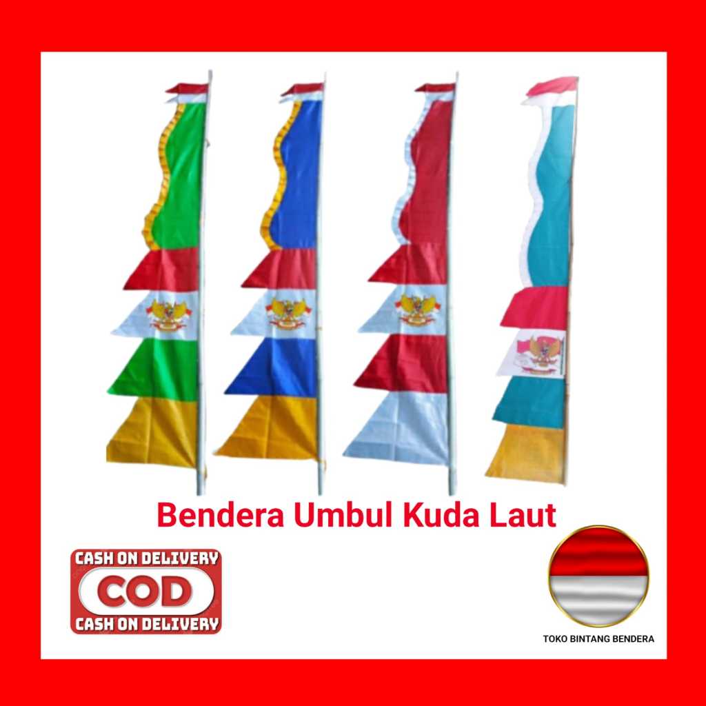 Jual umbul umbul kuda laut warna warni bendera merah putih kemerdekaan indonesia 1 kodi\20 pcs ...