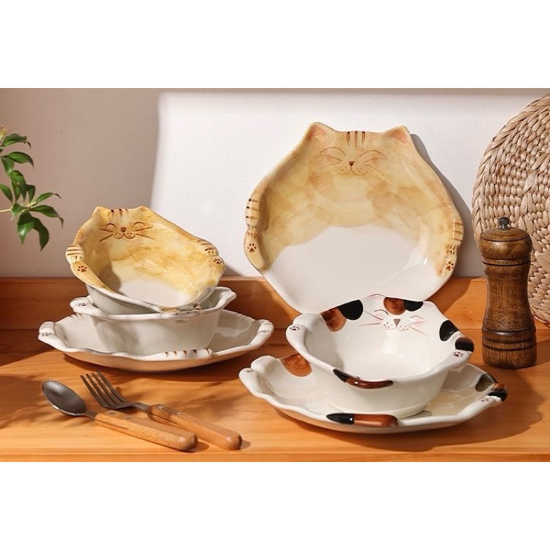 Jual PM 28 SATUAN Piring Mangkok Keramik Motif Kucing 3D Lucu Imut ...