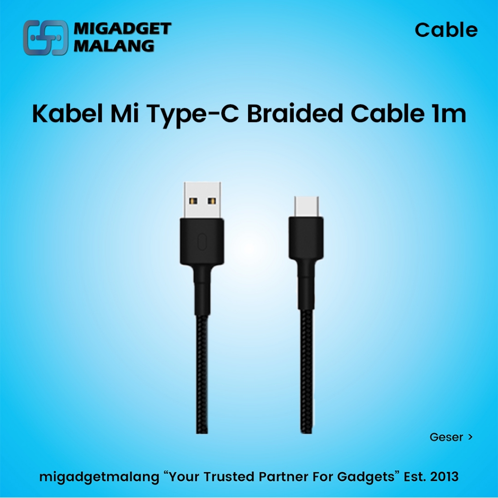 Jual USB Type C Braided Cable 100cm Kabel Data support Turbo 27W ...
