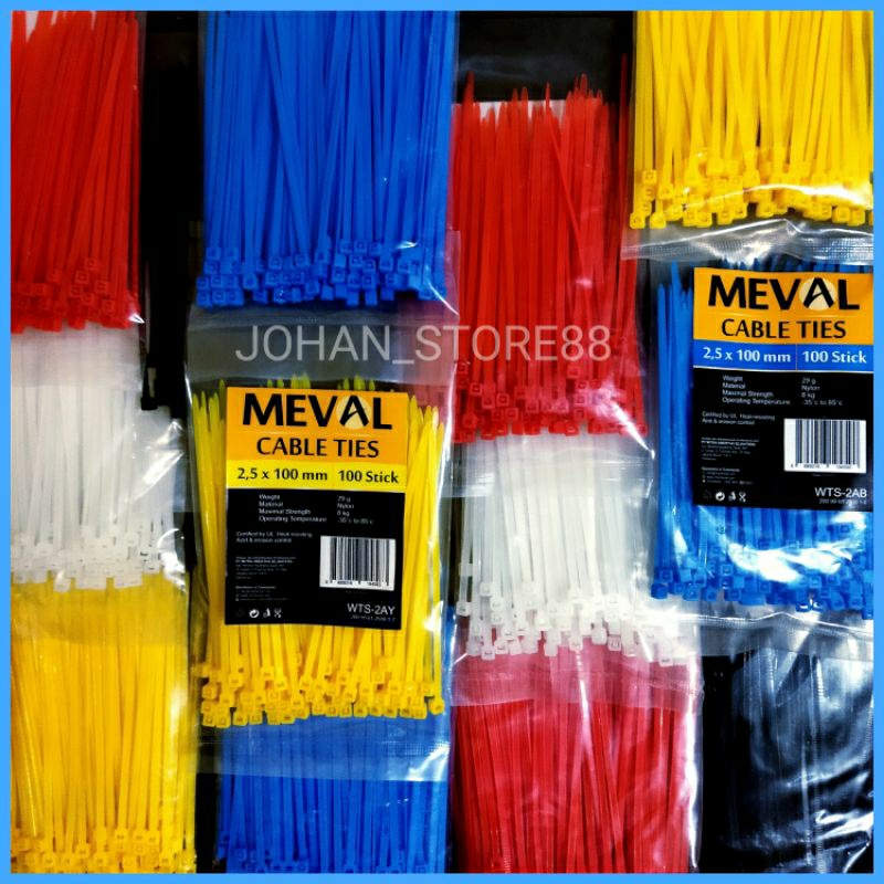 Jual Kabel Ties MEVAL 2,5x100mm, Kabel Tie, Kabel Pengikat, Kabel Ties ...