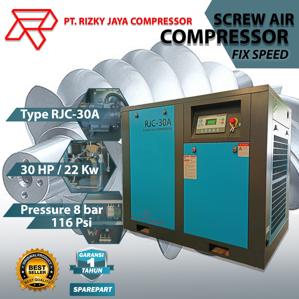 Jual Kompresor Angin 30 hp Kompresor udara Screw 22 kw Fix Speed 30hp 22kw Air Compressor ...