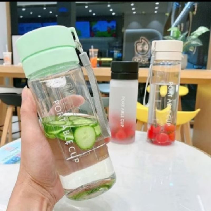Jual BOTOL AIR MINUM PORTABLE CUP 600ML TALI SARINGAN BOTOL MURAH ...