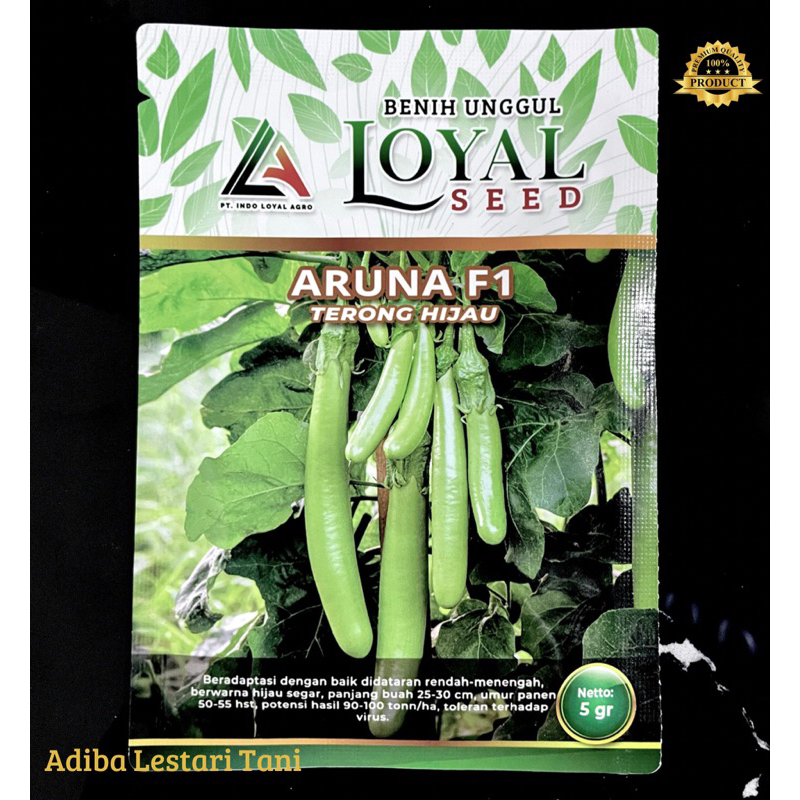 Jual Benih Terong Hijau ARUNA F1 5 Gram ( -+1.100 Biji) - Terong Hijau Panjang Hibrida Cap Loyal ...
