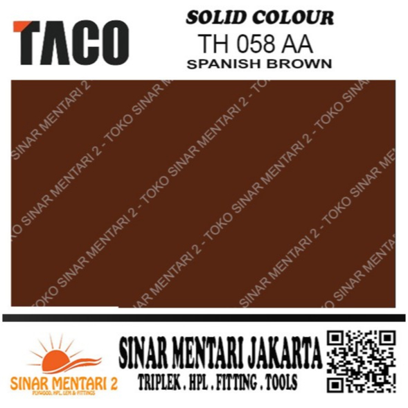 Jual TACO HPL SOLID COLOUR TH 058 AA SPANISH BROWN | Shopee Indonesia