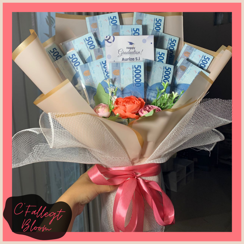 Jual Buket Uang Asli Pecahan 50-100 / Jasa Buket Ultah / Lamaran ...