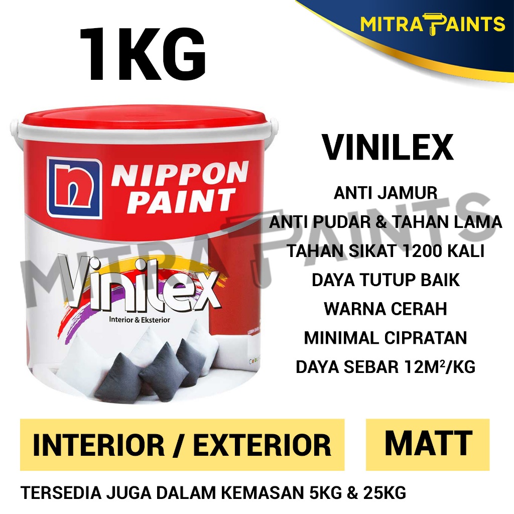 Jual [PART 2] VINILEX NIPPON PAINT 1 KG CAT TEMBOK INTERIOR EXTERIOR ...