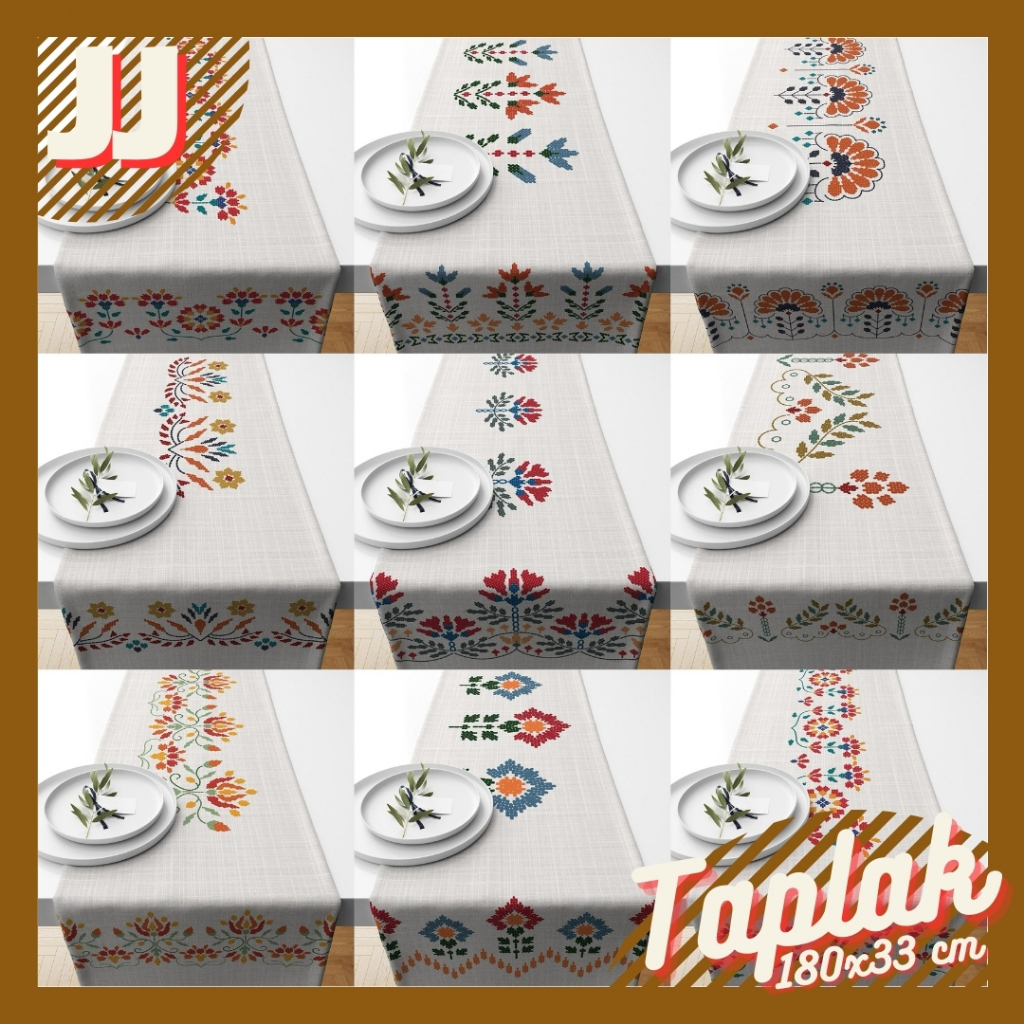 Jual TABLE RUNNER TAPLAK MEJA PRINT MOTIF CATALINA SERIES 180X33 CM ...
