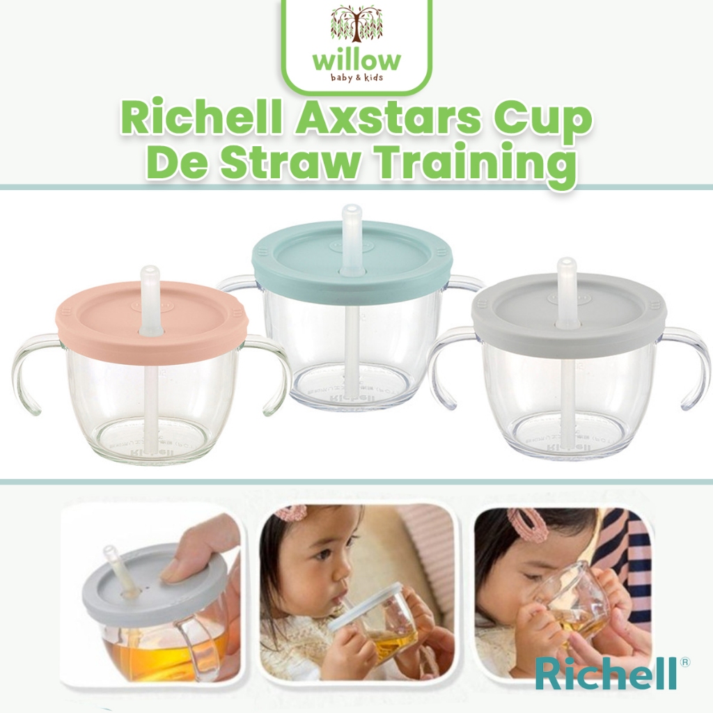 Jual Perlengkapan Makan Bayi - Richell Axstars Cup De Straw Training | Shopee Indonesia