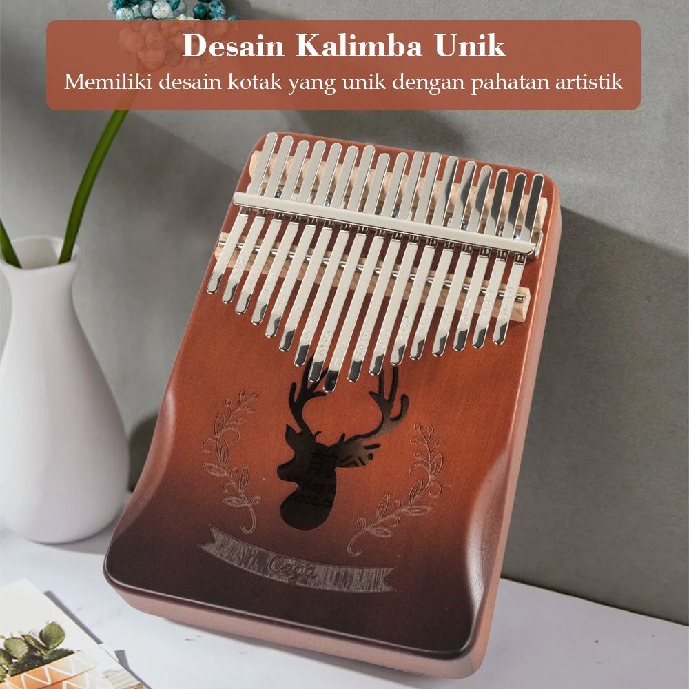 Jual Cega Kalimba Thumb Piano Musical Toys 17 Note Sound Deer and Crane ...
