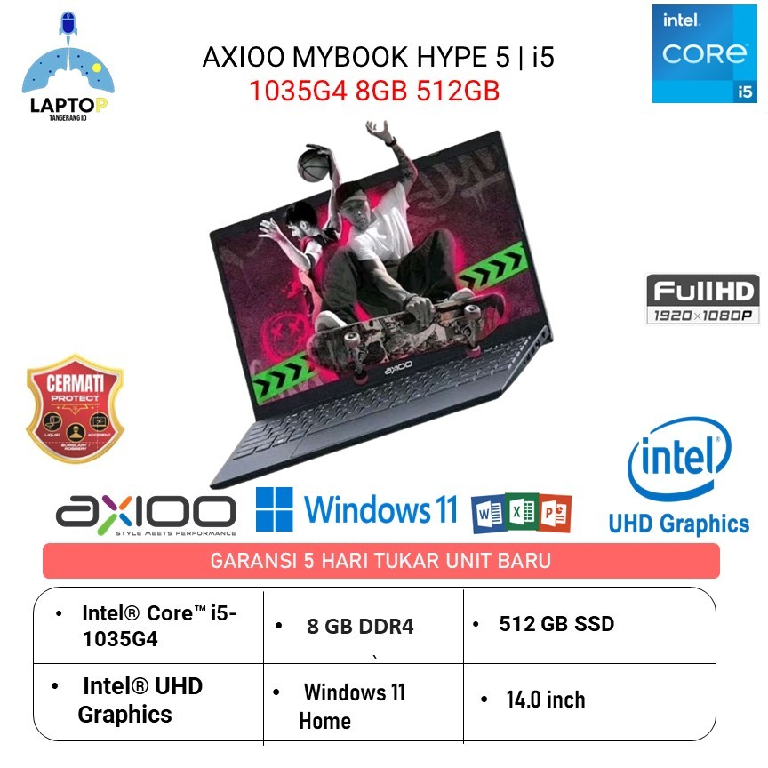 Jual LAPTOP AXIOO HYPE 5 | i5 1035G4 8GB 512GB Windows 11 | Shopee ...