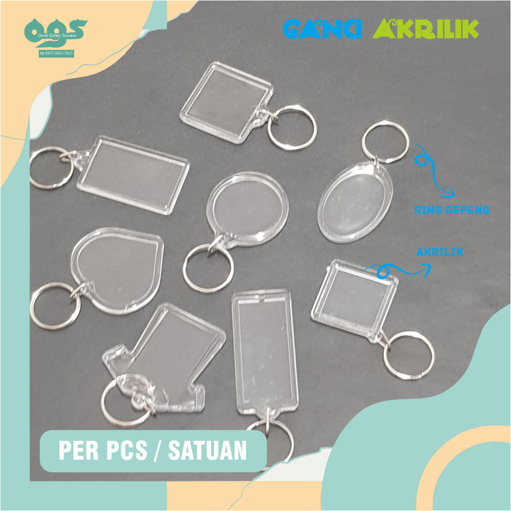 Jual Bahan Gantungan Kunci Ganci Akrilik Insert Paper Photo Keychain ...