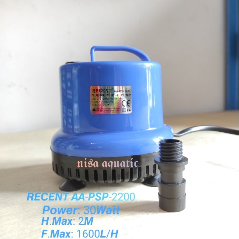 Jual Mesin pompa RECENT AA PSP 2200 Pompa celup aquarium kolam ...