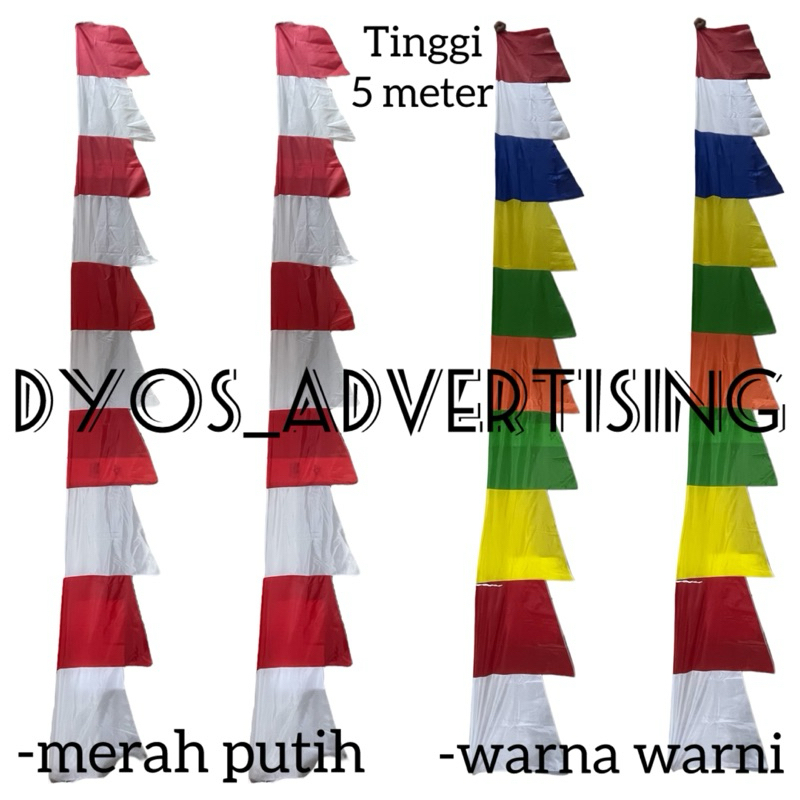Jual Bendera umbul-umbul merah putih dan warna warni 5 meter | Shopee Indonesia