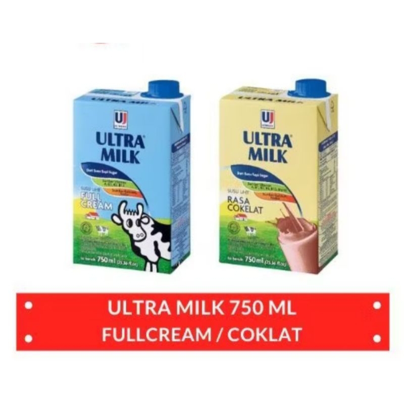Jual Ultra Milk Full Cream dan Cokelat 750ml | Shopee Indonesia