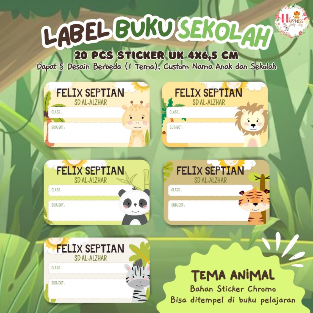 Jual 20 Stiker / Sticker Mapel - Label Buku Pelajaran Sekolah - Stiker ...