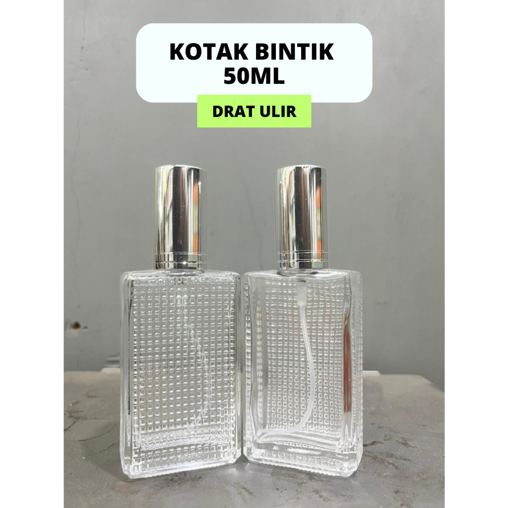 Jual (PCS) BOTOL PARFUM KOTAK BINTIK SEBELAH 50 ML DRAT ULIR | Shopee ...