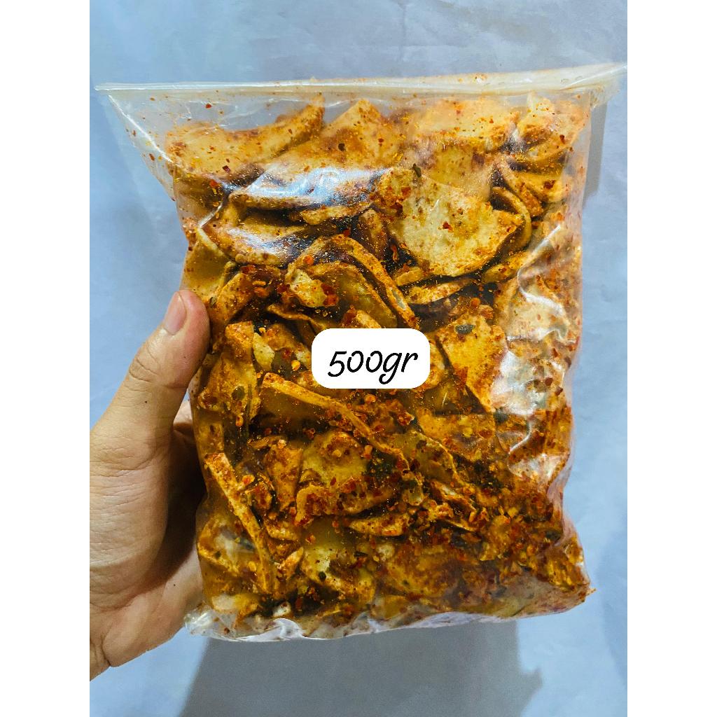 Jual basreng keripik/basreng koin/basreng bulat pedas daun jeruk bumbu ...