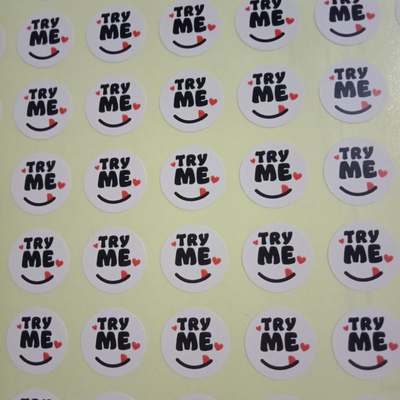 Jual Stiker label Stiker label Try Me | Shopee Indonesia