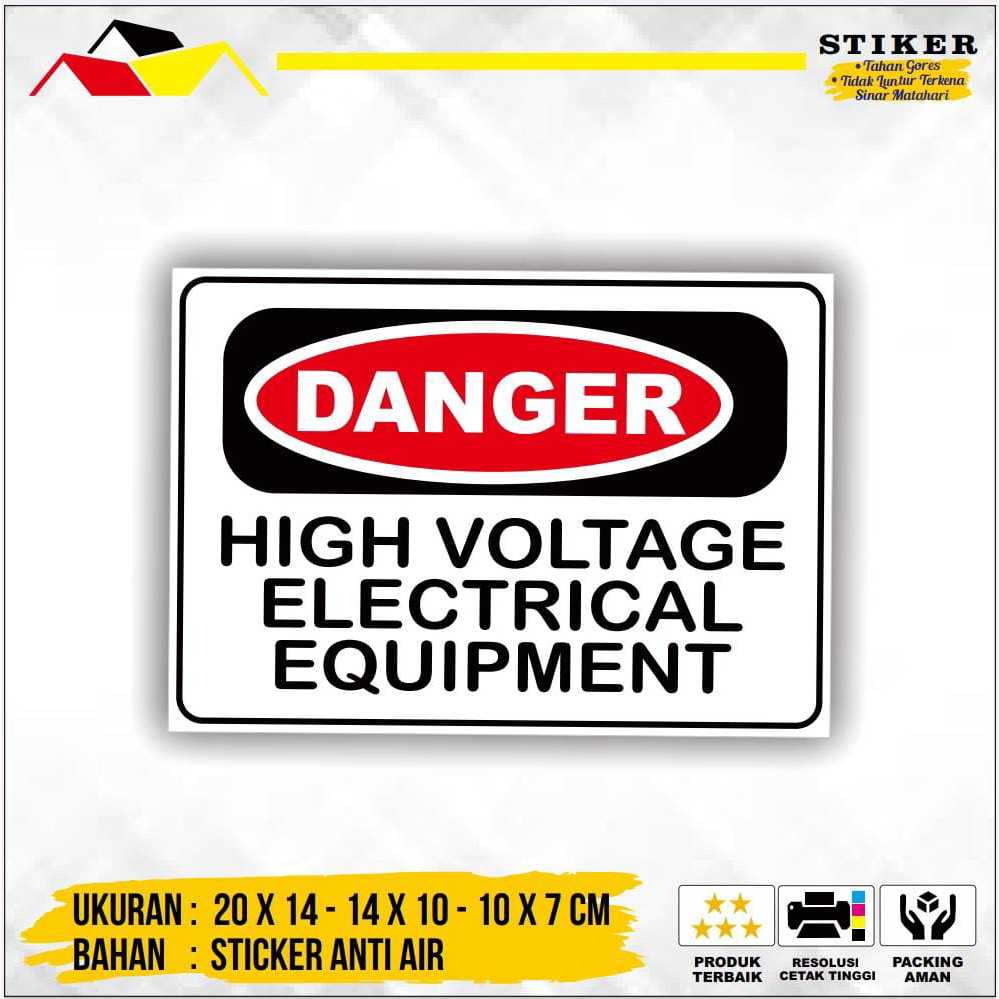 Jual Stiker Sign High Voltage Electrical Equipmen Stiker / Stiker High ...