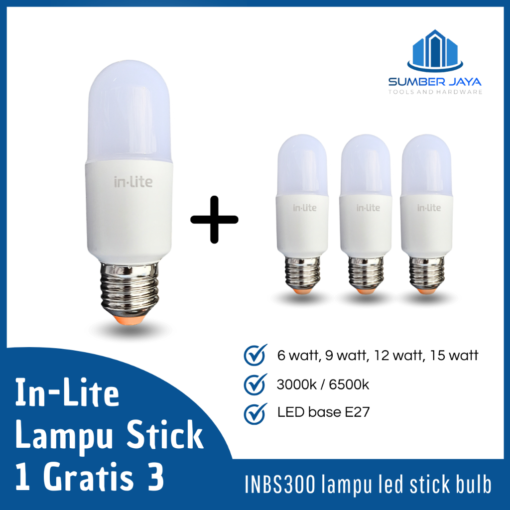 Jual Inlite Lampu Led Stick Bulb 3 Gratis 1 Putih Garansi Setahun ...